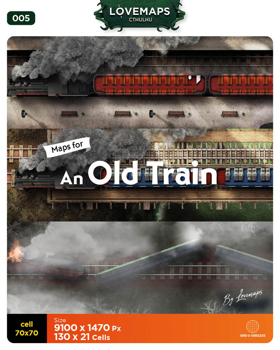 Cthulhu Maps - 005 - An Old Train - Lovemaps-RPG | DriveThruRPG