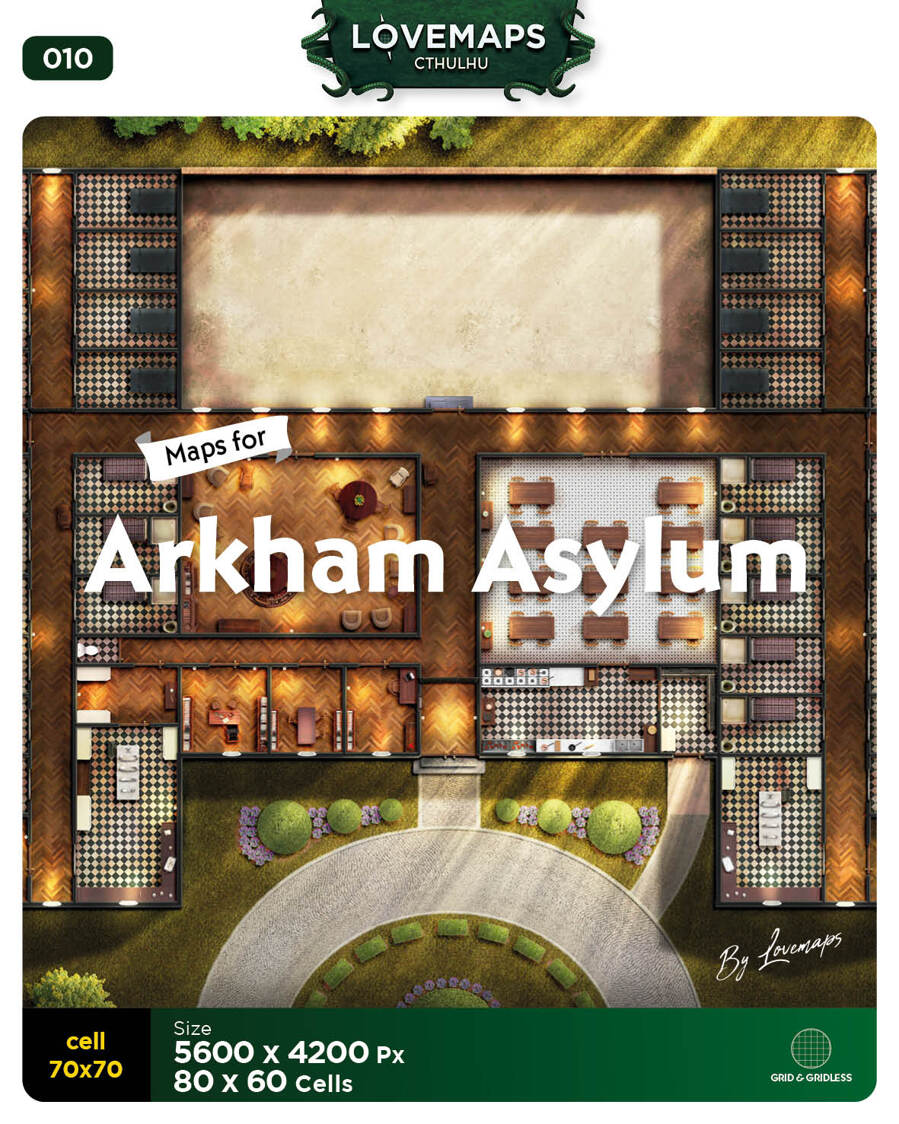 Cthulhu Maps - 010 - Arkham Asylum - Lovemaps-RPG | DriveThruRPG