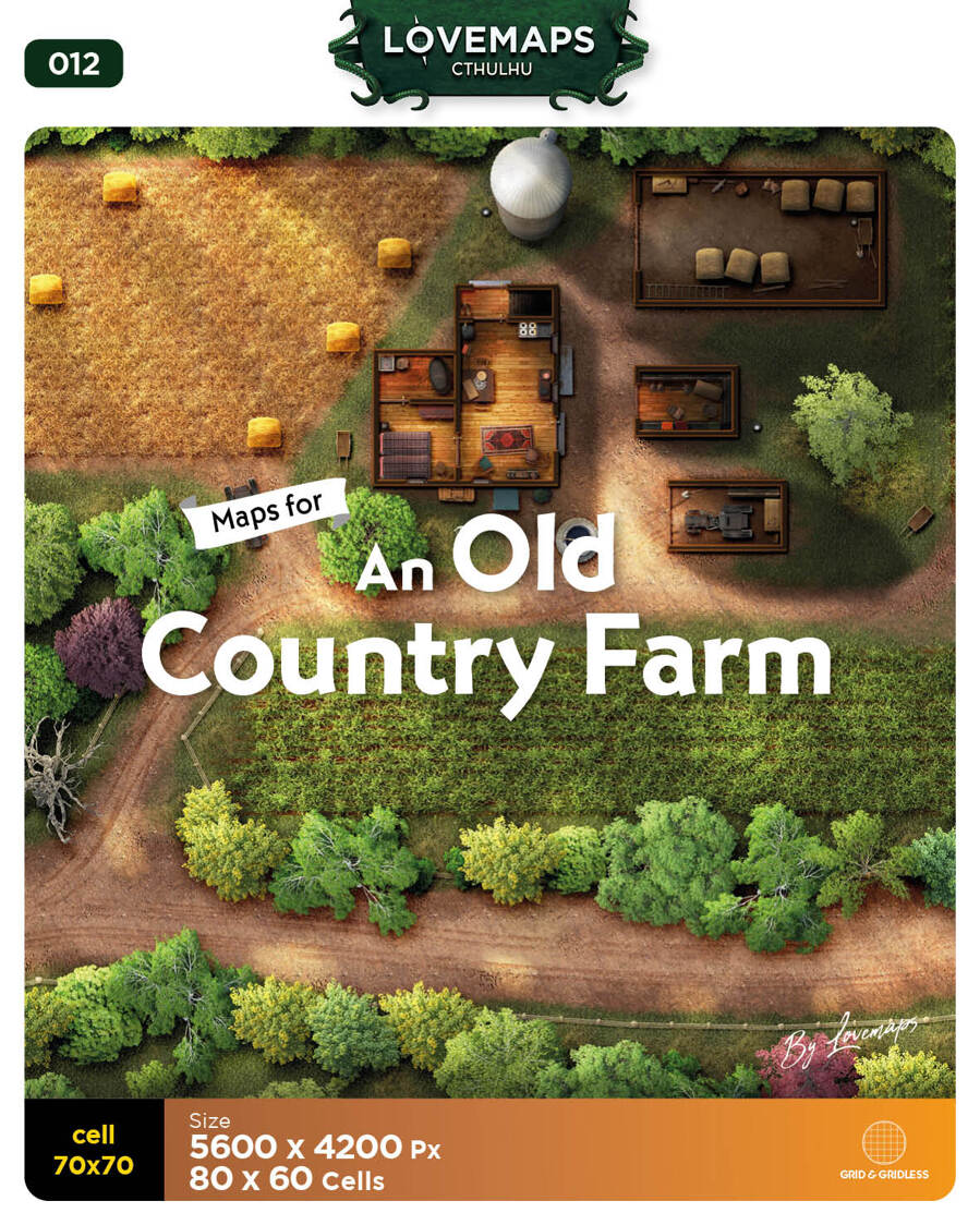 Cthulhu Maps - 012 - An Old Country Farm - Lovemaps-RPG | DriveThruRPG
