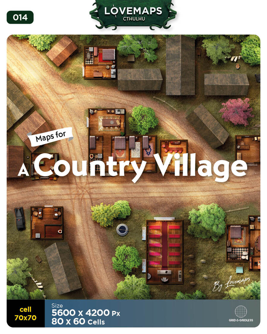 Cthulhu Maps - 014 - A Country Village - Lovemaps-RPG | DriveThruRPG