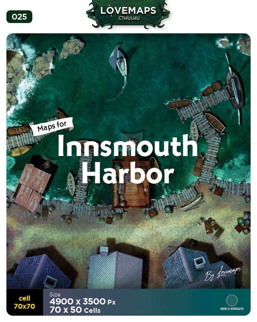 Cthulhu Maps - 025 - Innsmouth Harbor - Lovemaps-RPG | DriveThruRPG