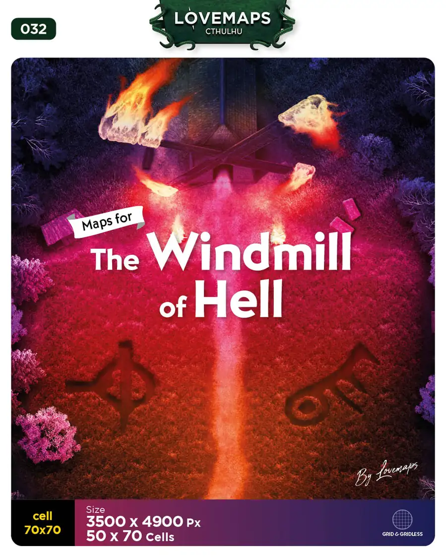 Cthulhu Maps - 032 - The Windmill of Hell - Lovemaps-RPG | DriveThruRPG