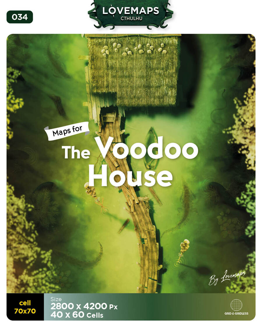 Cthulhu Maps - 034 - The Voodoo House - Lovemaps-RPG | DriveThruRPG
