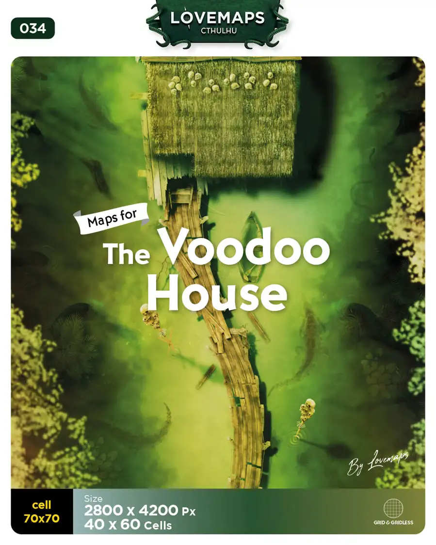 Cthulhu Maps - 034 - The Voodoo House - Lovemaps-RPG | DriveThruRPG