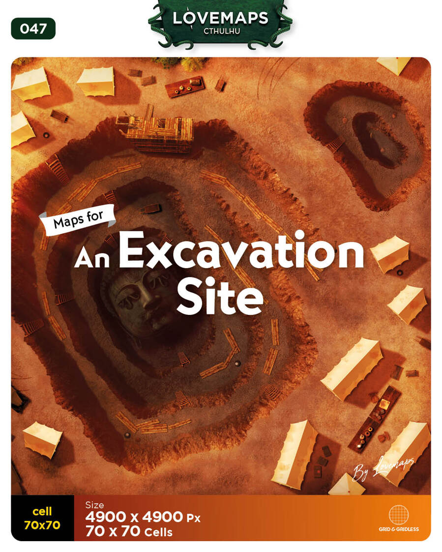 Cthulhu Maps - 047 - An Excavation Site - Lovemaps-RPG | DriveThruRPG