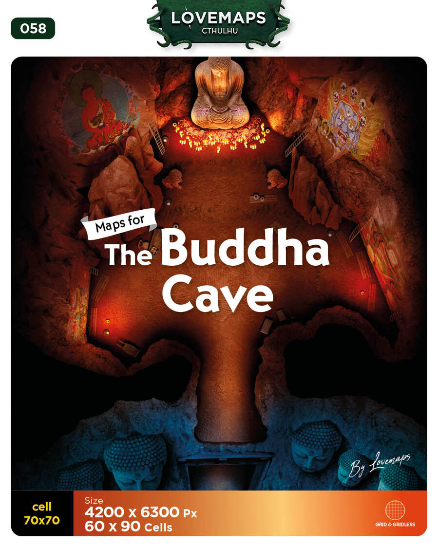 Cthulhu Maps - 058 - The Buddha Cave - Lovemaps-RPG | DriveThruRPG