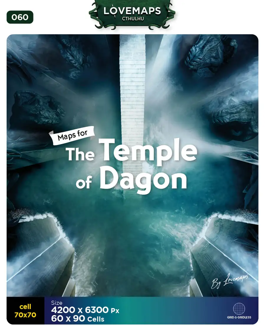 Cthulhu Maps - 060 - The Temple of Dagon - Lovemaps-RPG | DriveThruRPG