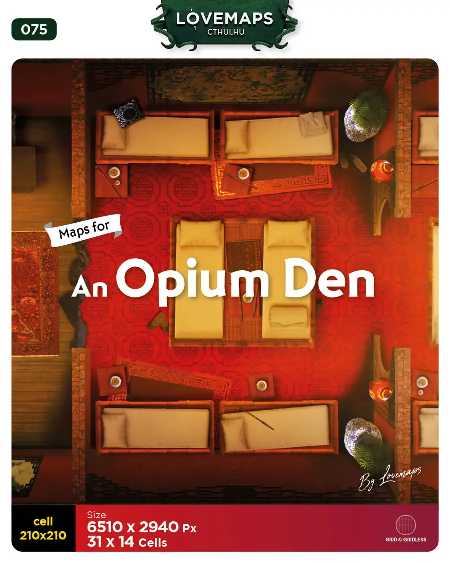 Cthulhu Maps - 075 - An Opium Den - Lovemaps-RPG | DriveThruRPG