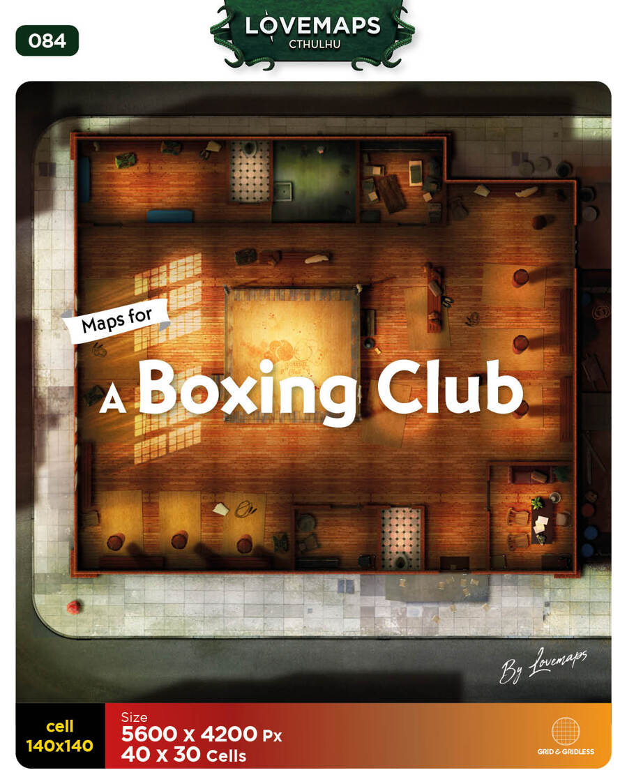 Cthulhu maps - 084 - A Boxing Club - Lovemaps-RPG | DriveThruRPG