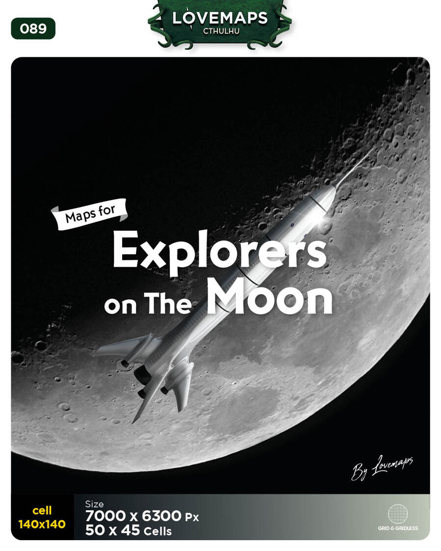 Cthulhu Maps - 089 - Explorers on the Moon - Lovemaps-RPG | DriveThruRPG