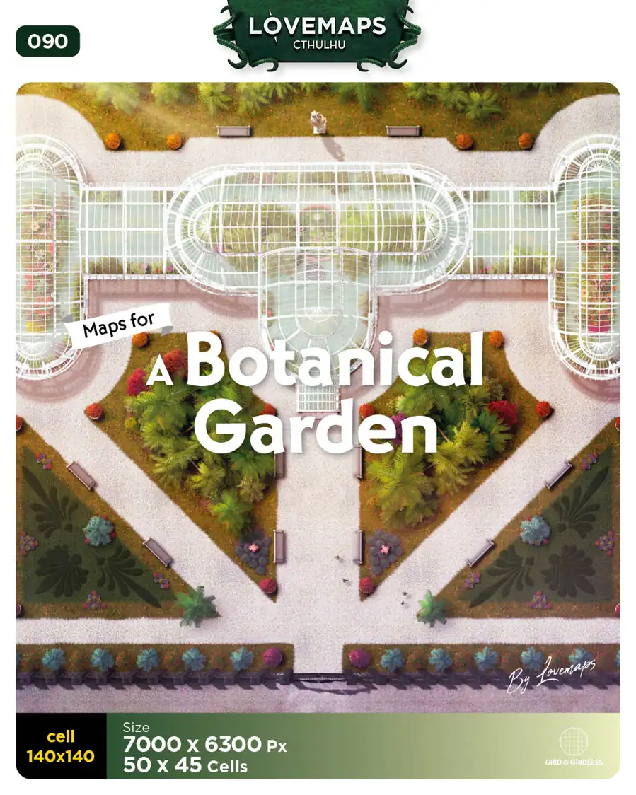 Cthulhu Maps - 090 - A Botanical Garden - Lovemaps-RPG | DriveThruRPG
