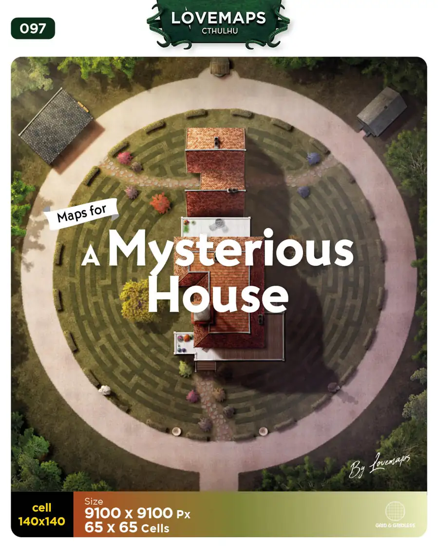 Cthulhu Maps - 097 - A Mysterious House - Lovemaps-RPG | DriveThruRPG