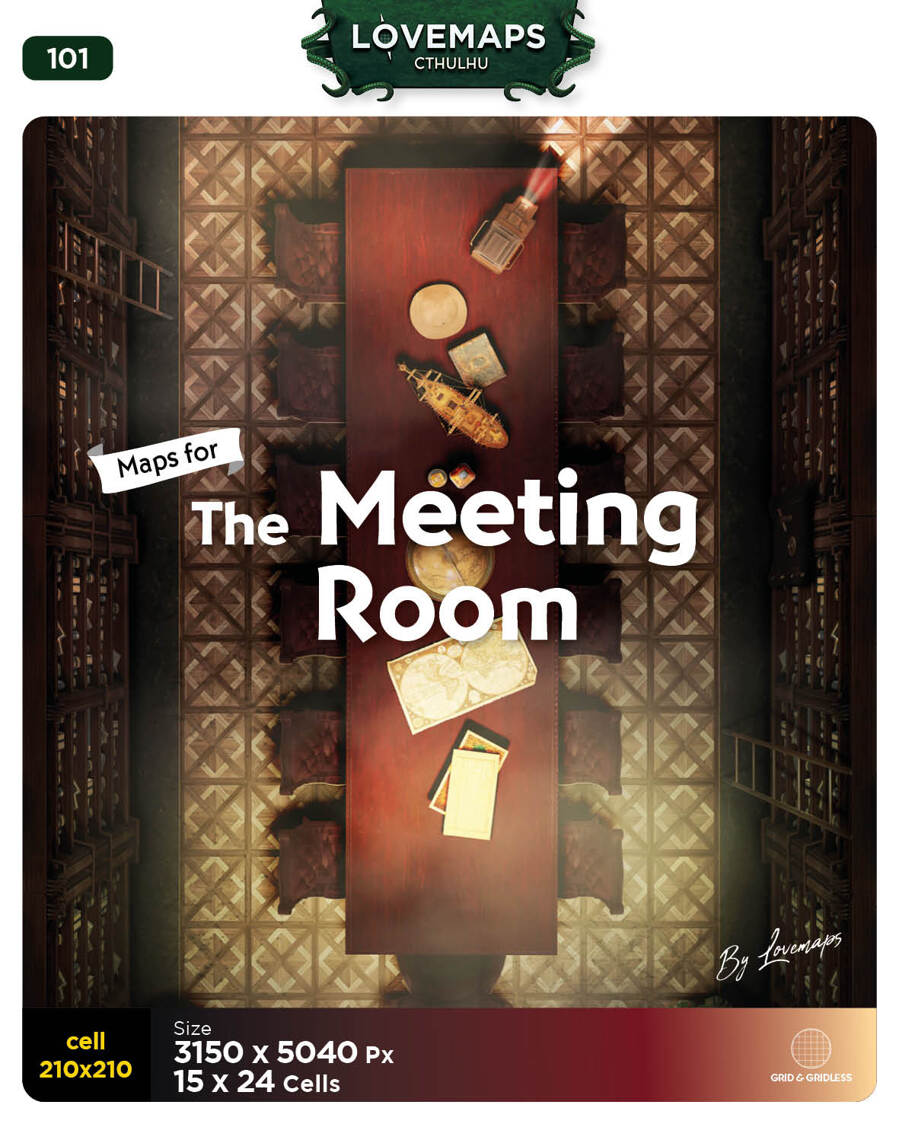 Cthulhu Maps - 101 - The Meeting Room - Lovemaps-RPG | DriveThruRPG