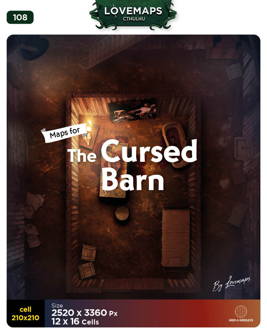 Cthulhu Maps - 108 - The Cursed Barn - Lovemaps-RPG | DriveThruRPG