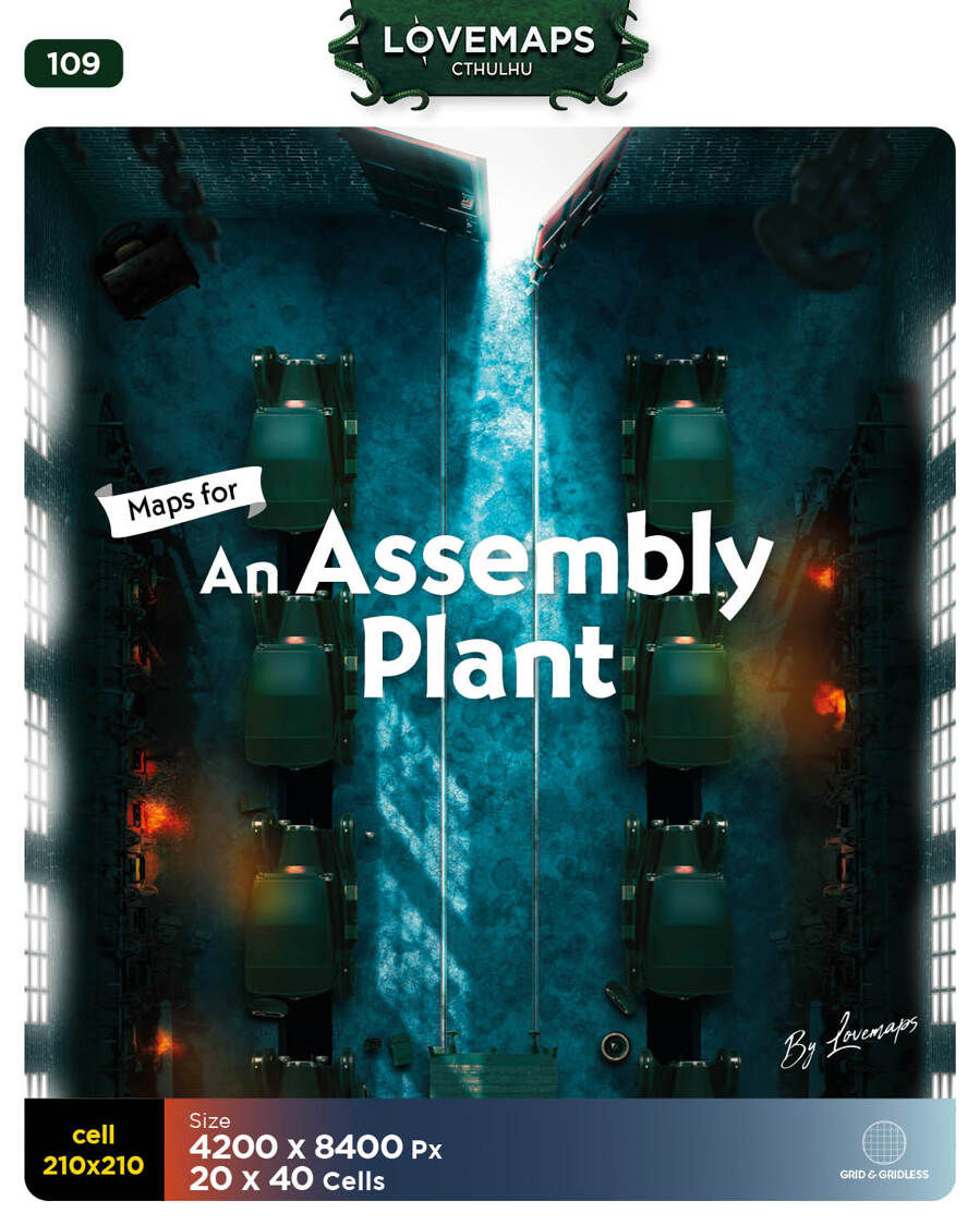 Cthulhu Maps - 109 - An Assembly Plant - Lovemaps-RPG | DriveThruRPG
