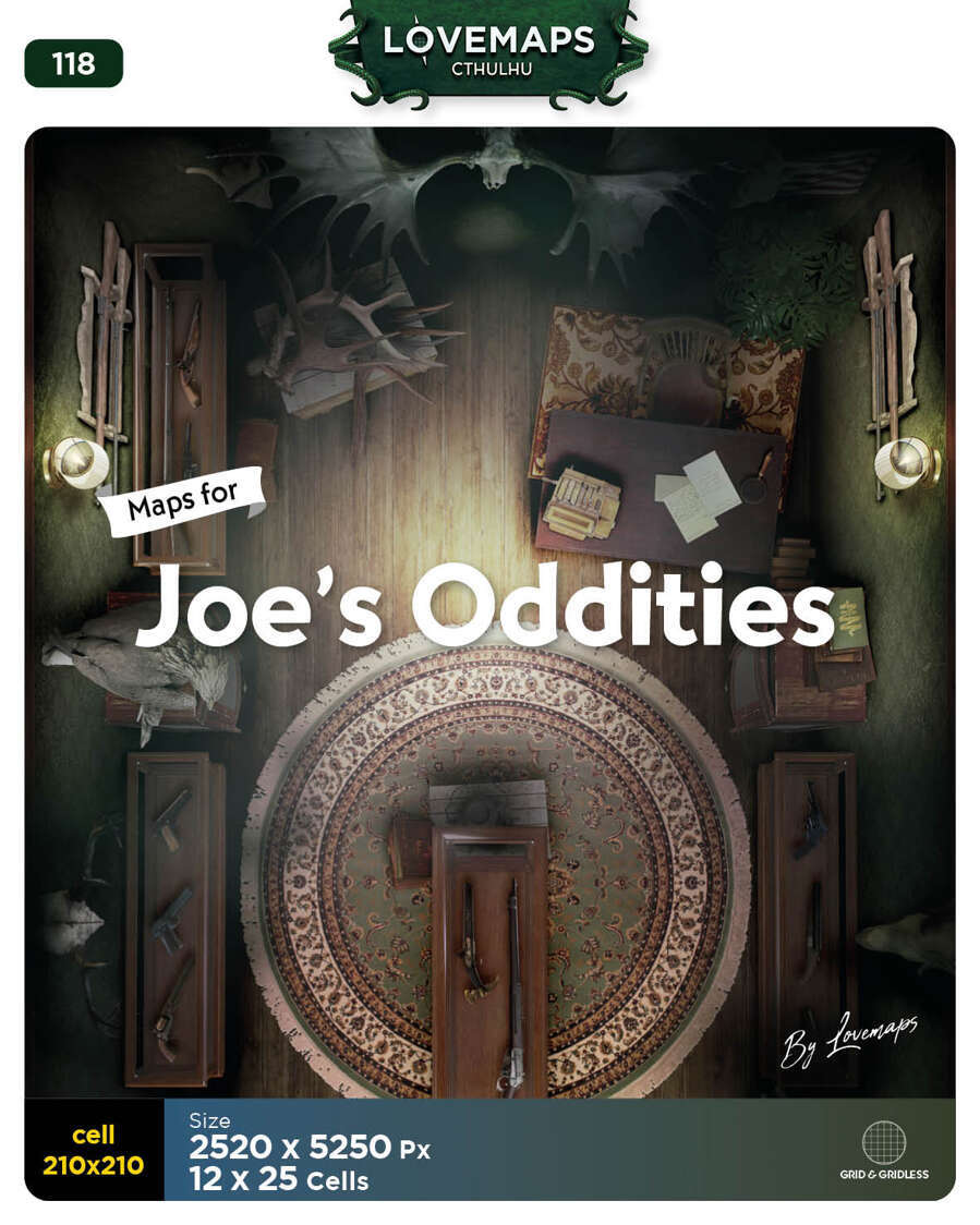 Cthulhu Maps - 118 - Joe's Oddities - Lovemaps-RPG | DriveThruRPG