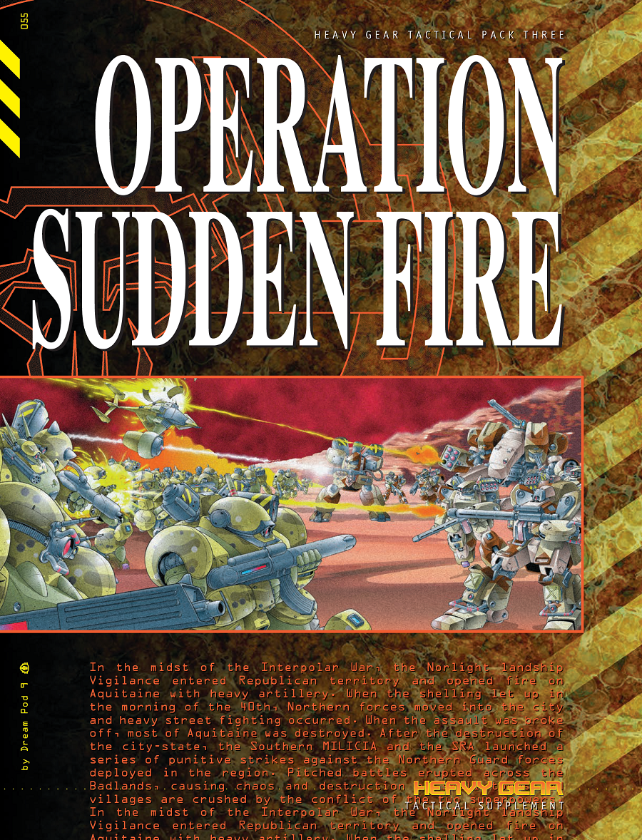 Heavy Gear Revitalized – Tactical Pack Three - Operation Sudden Fire ...