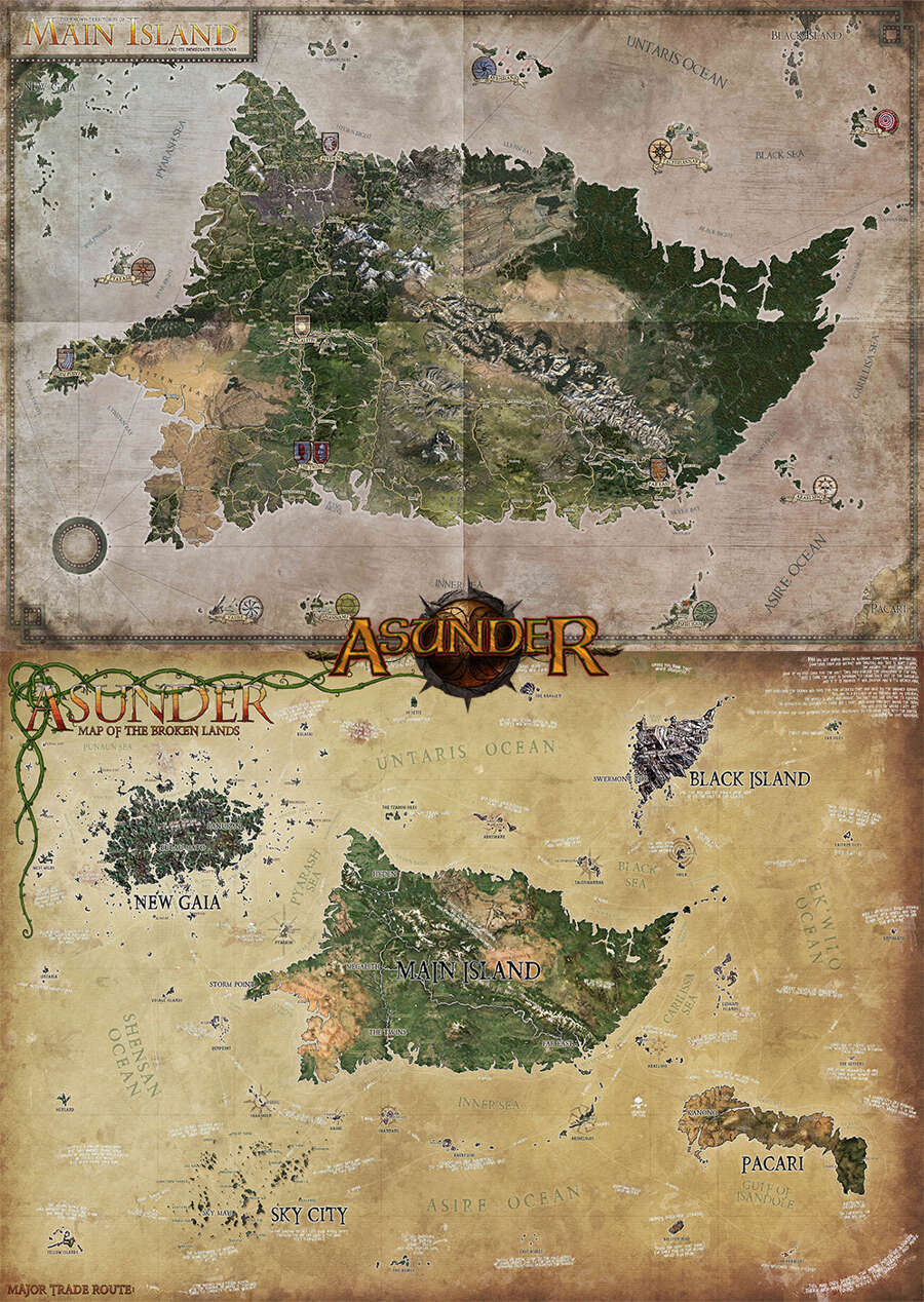Asunder: World & Mainland Map - Gifted Rebels | DriveThruRPG