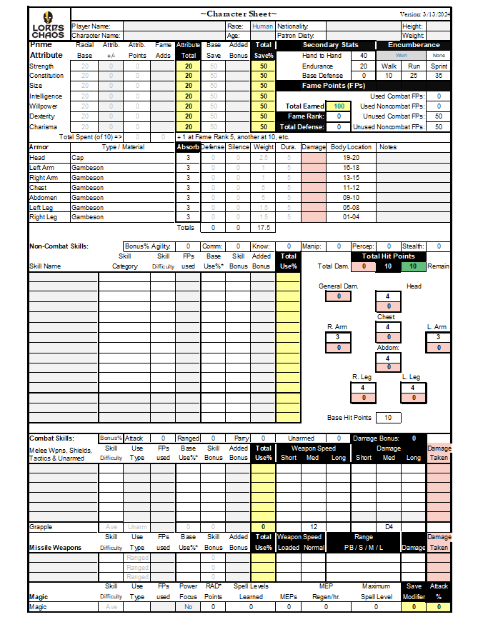 Lords of Chaos Character Sheet - House Chaos Games | DriveThruRPG