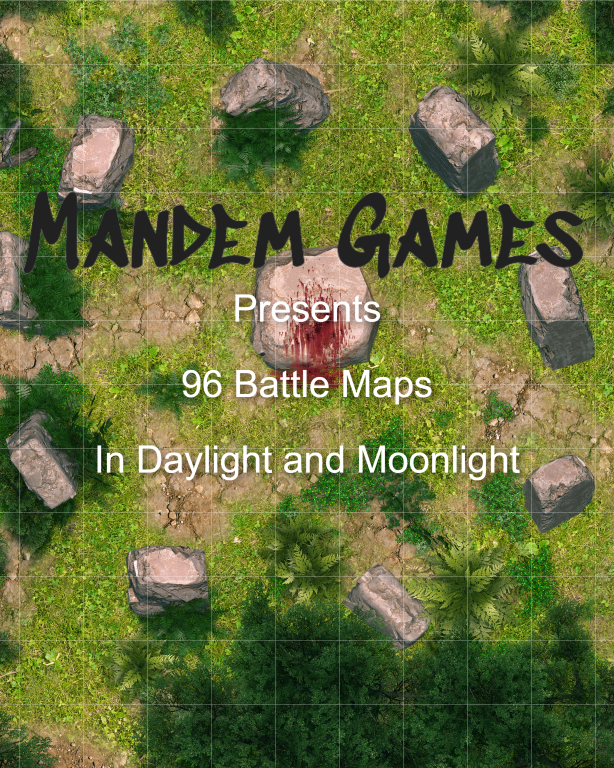 96 Printable Battle Maps in Daylight and Moonlight - Mandem Games ...