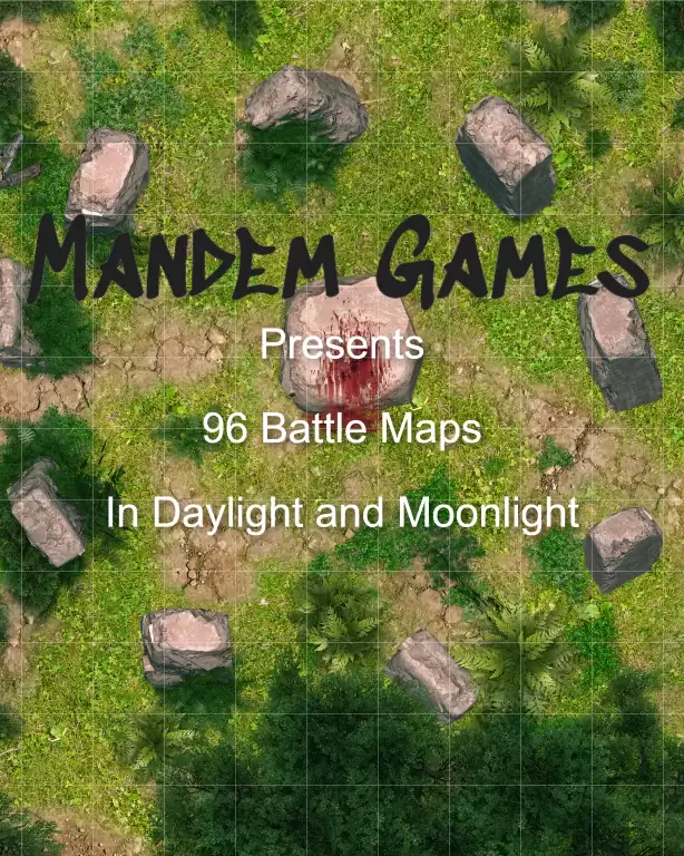 96 Printable Battle Maps in Daylight and Moonlight - Mandem Games ...