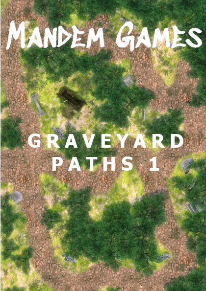 Graveyard Paths 1 - Printable Battle Maps in Daylight and Moonlight ...