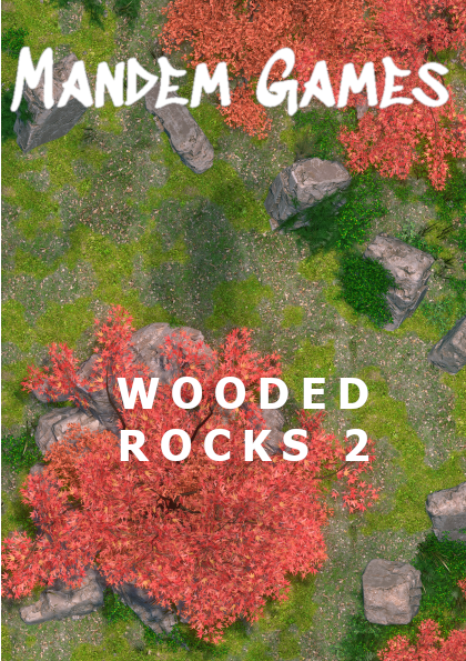 Wooded Rock 2 - Printable Battle Maps in Daylight and Moonlight ...
