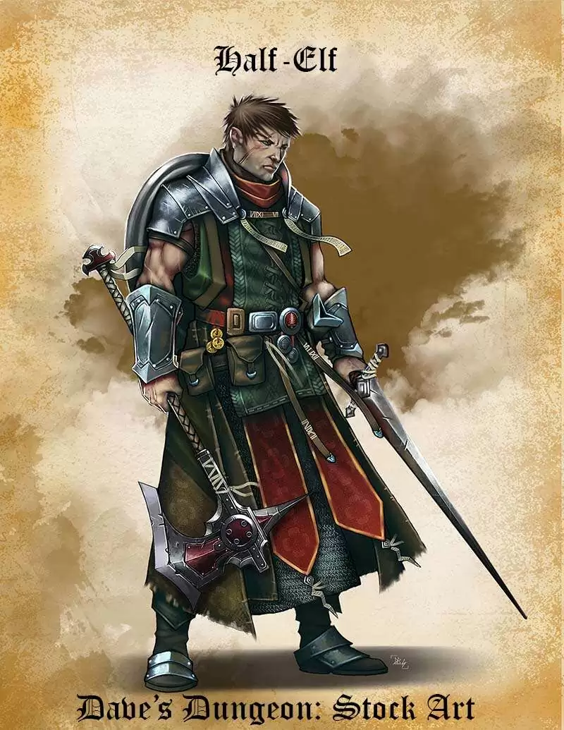 Character Art: Half-Elf Cleric - Dave’s Dungeon | DriveThruRPG