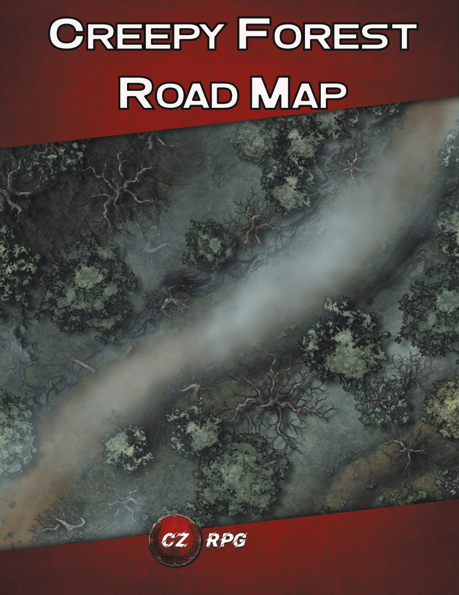 Creepy Forest Road Map - CZRPG | Battlemaps | DriveThruRPG