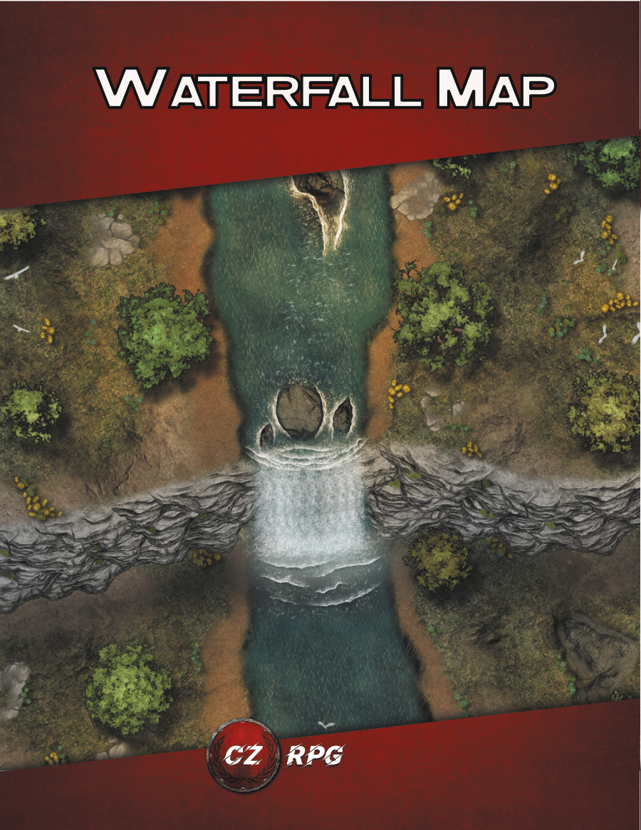 Waterfall Map - CZRPG | Battlemaps | DriveThruRPG