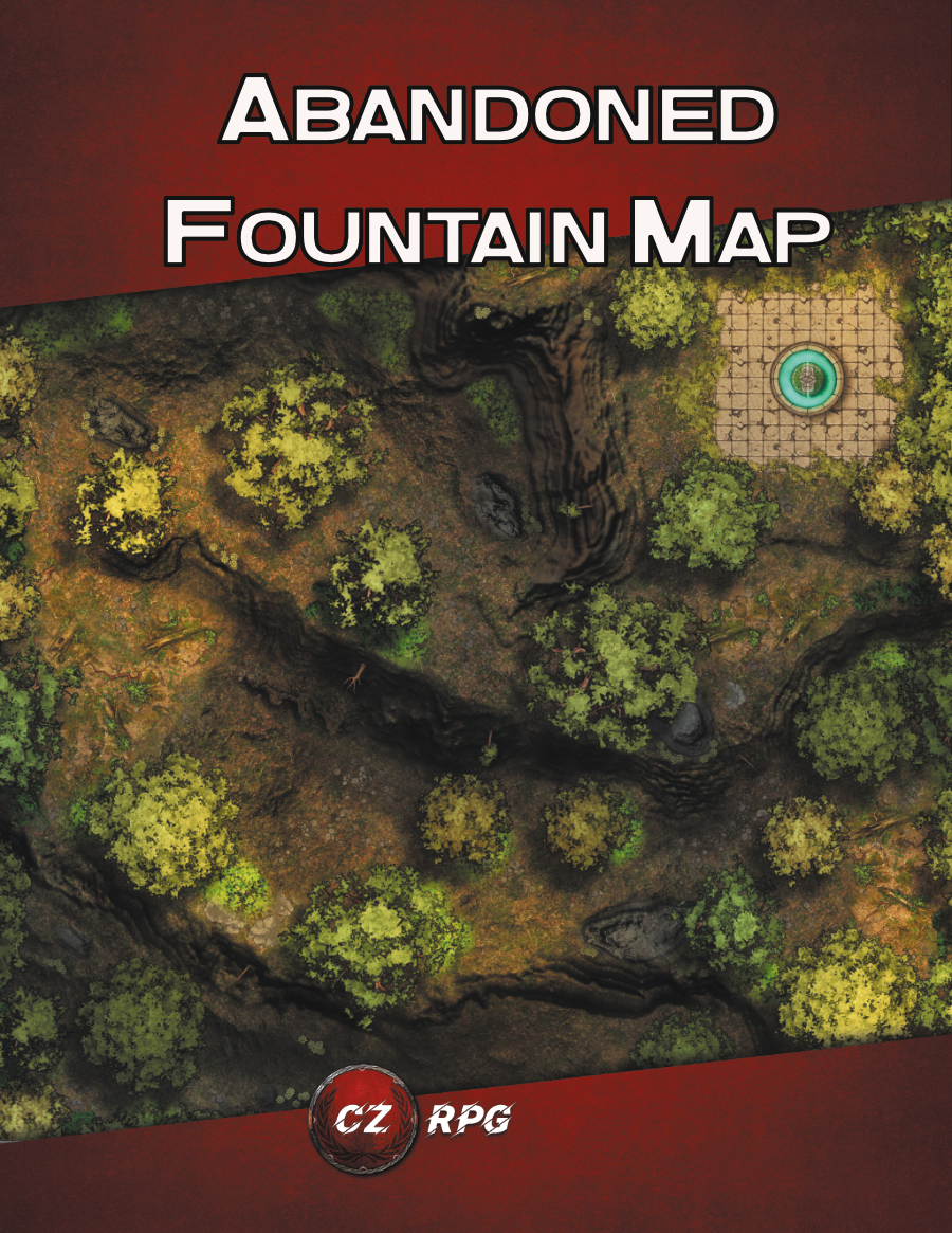 Abandoned Fountain Map - CZRPG | Battlemaps | DriveThruRPG