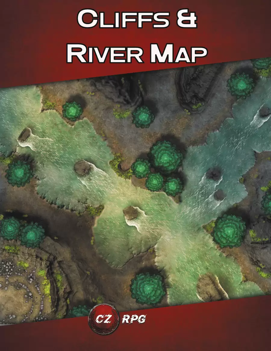 Cliffs & River Map - CZRPG | Battlemaps | DriveThruRPG