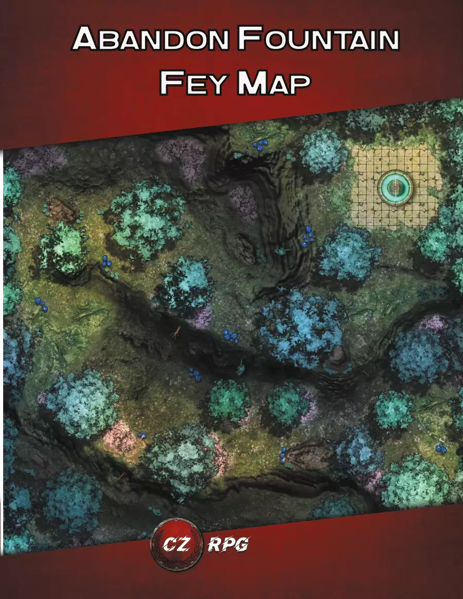 Abandoned Fountain - Fey Map - CZRPG | Battlemaps | DriveThruRPG