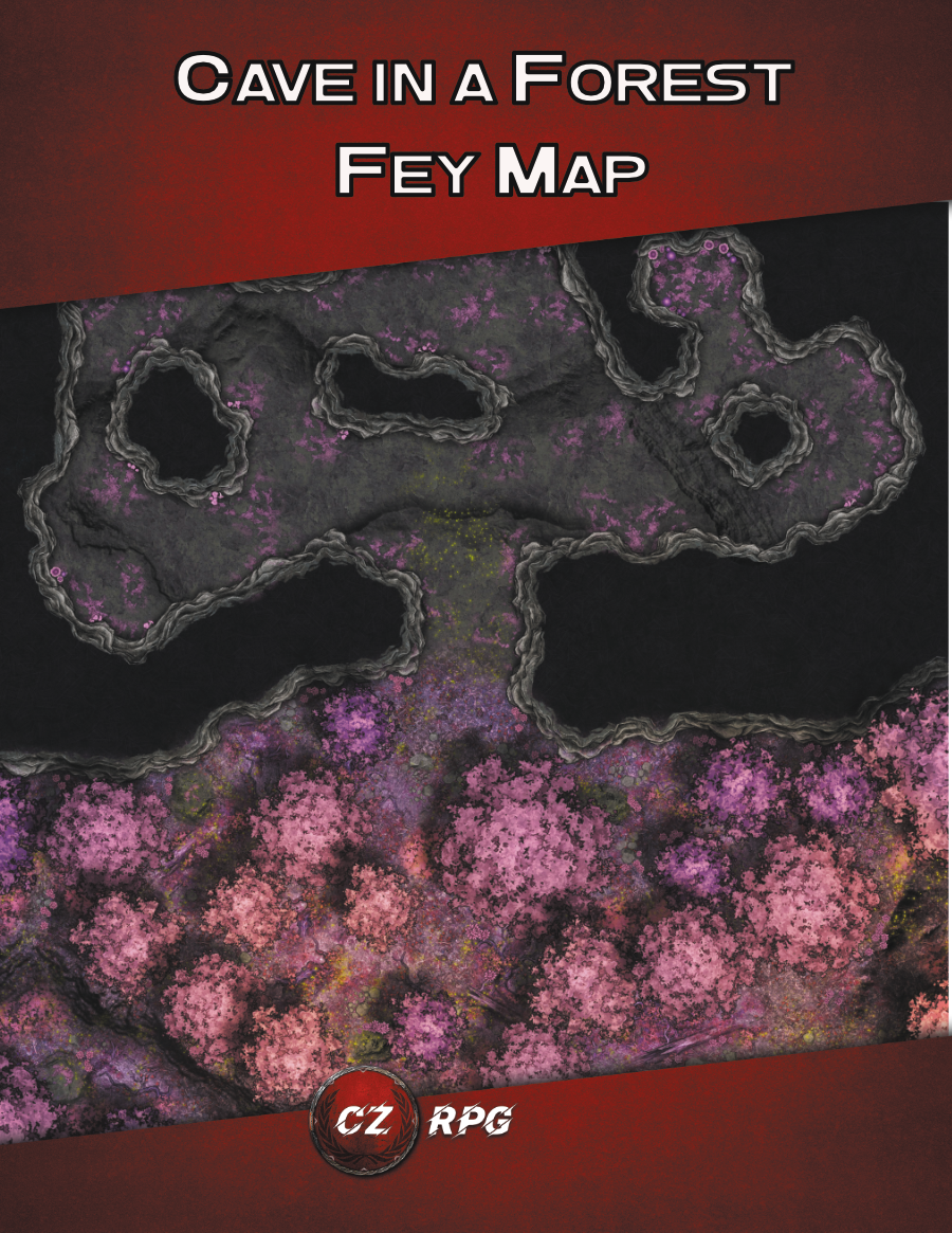 Cave in a Forest - Fey Map - CZRPG | Battlemaps | DriveThruRPG