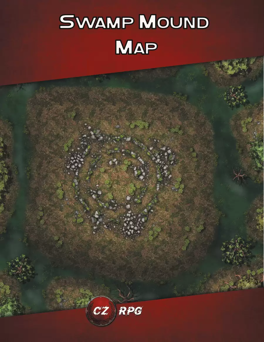 Swamp Mound Map - CZRPG | Battlemaps | DriveThruRPG