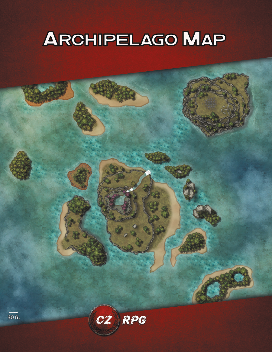 Archipelago Map - CZRPG | Battlemaps | DriveThruRPG
