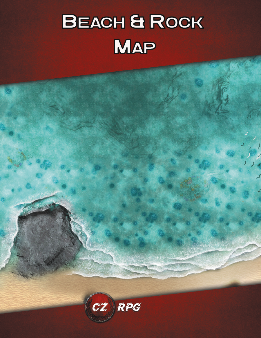 Beach & Rock Map - CZRPG | Battlemaps | DriveThruRPG