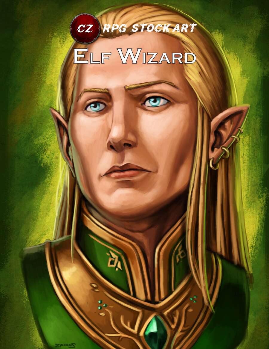 [Stock Art] Elf Wizard - Portrait - CZRPG | Stock Art | DriveThruRPG