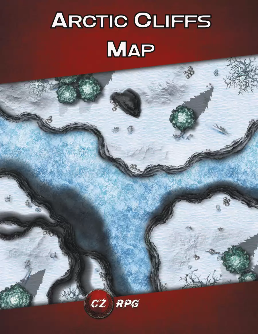 Arctic Cliffs Map - CZRPG | Battlemaps | DriveThruRPG