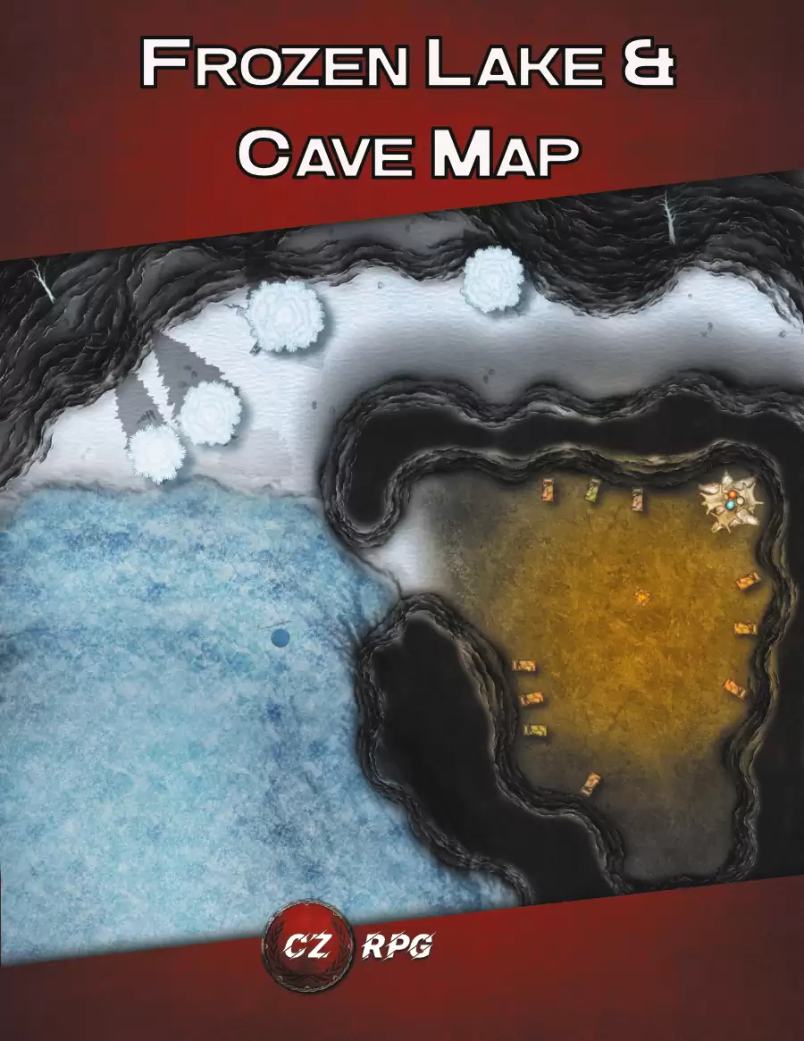 Frozen Lake & Camp Map - CZRPG | Battlemaps | DriveThruRPG