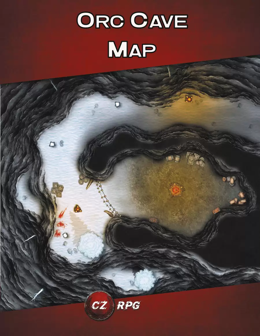 Orc Cave Map - CZRPG | Battlemaps | DriveThruRPG