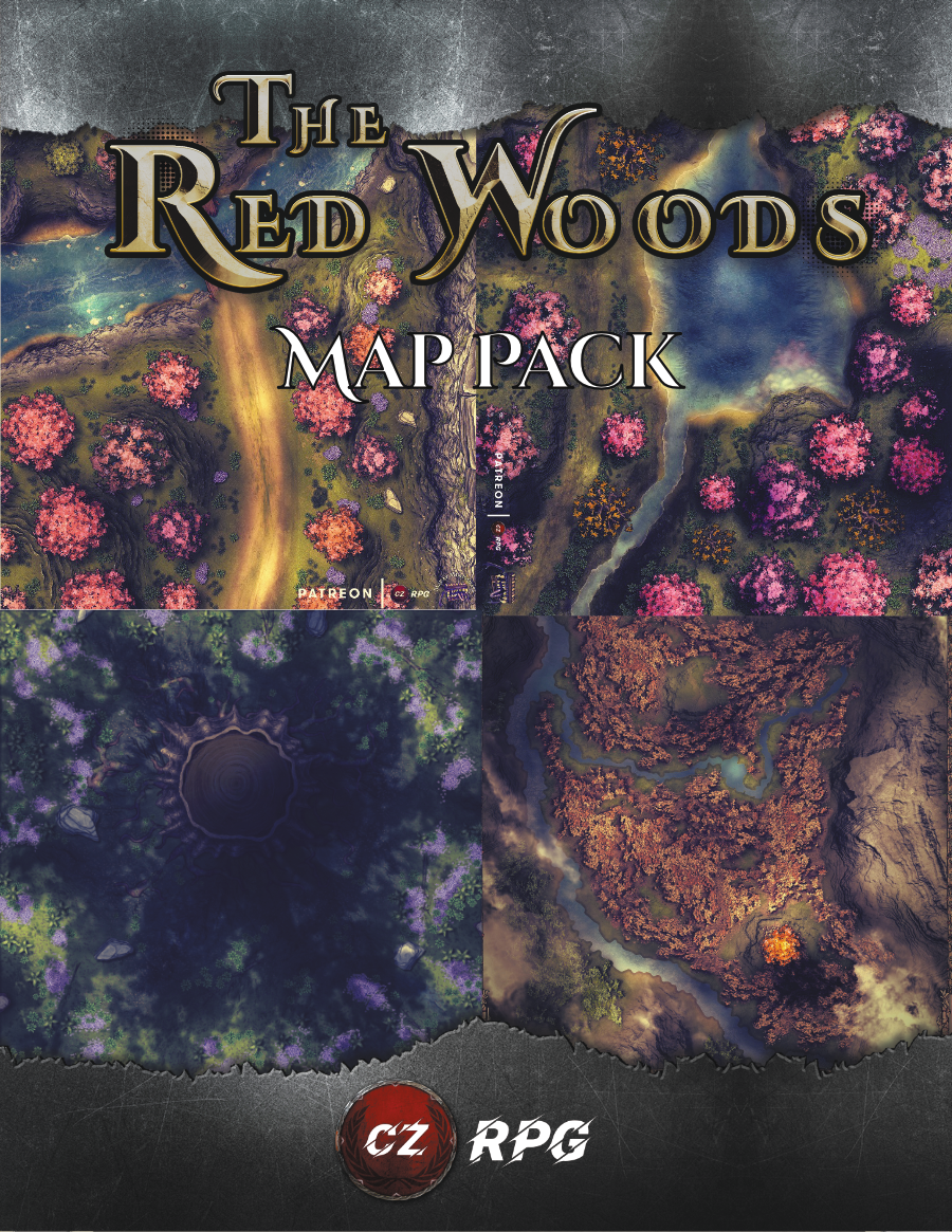The Red Woods Map Pack - CZRPG | Battlemaps | DriveThruRPG