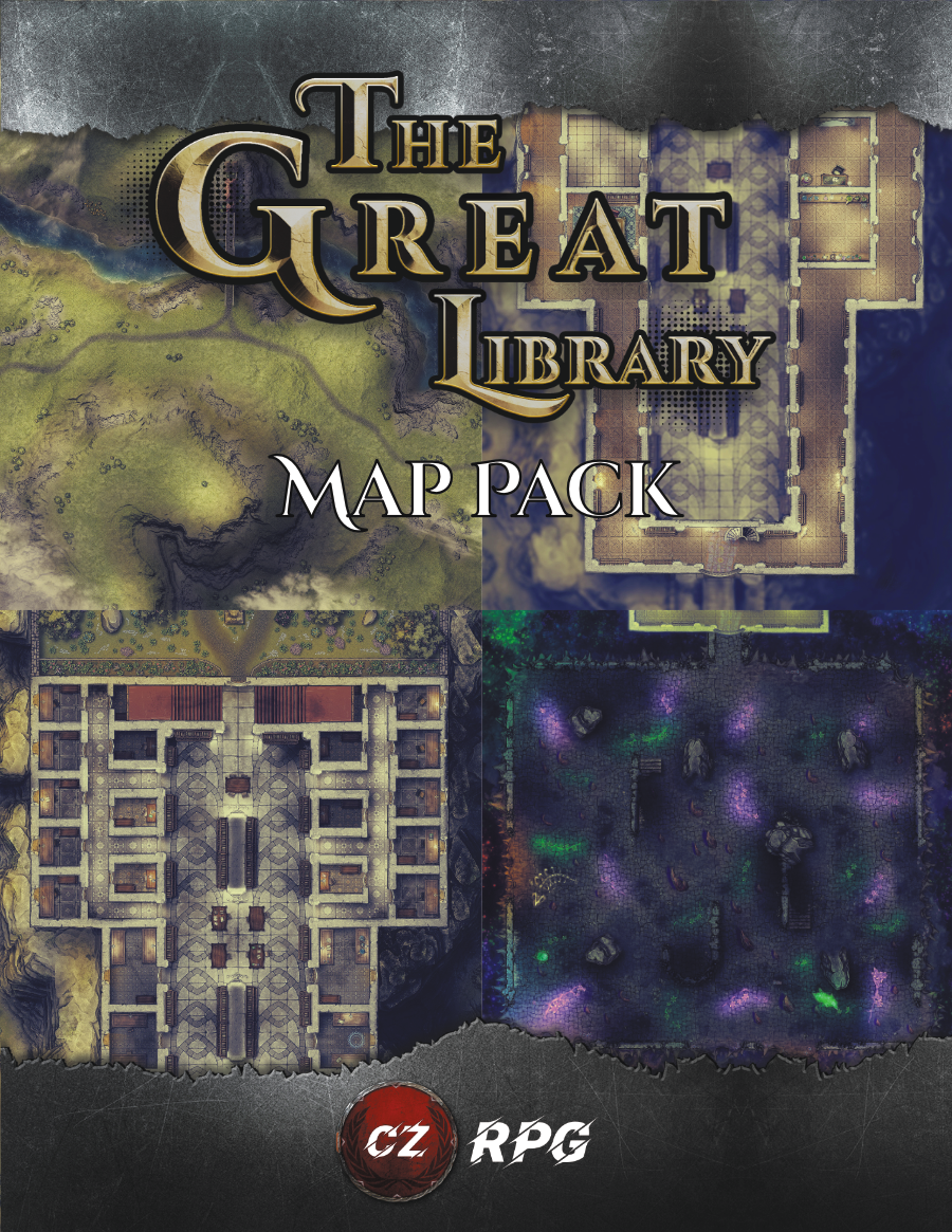The Great Library Map Pack - CZRPG | Battlemaps | DriveThruRPG