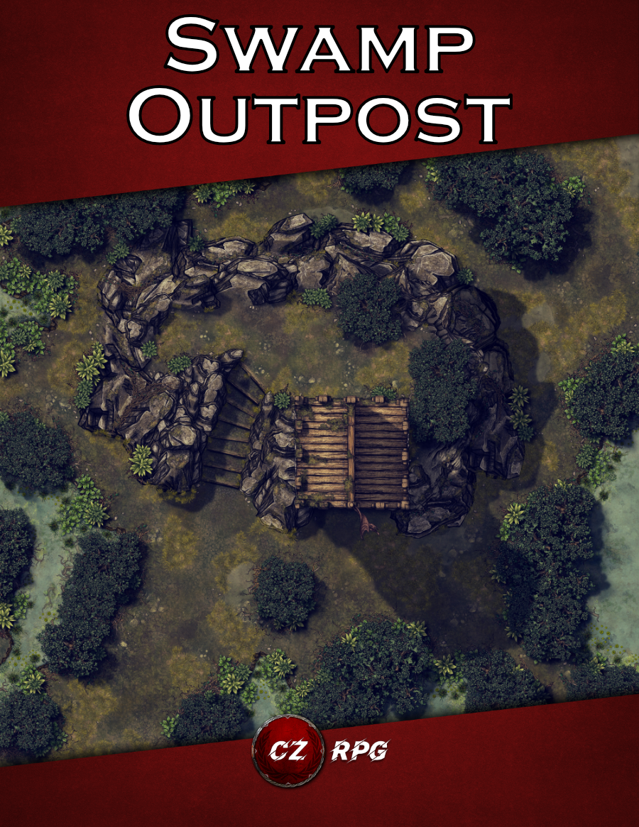 Swamp Outpost Map - CZRPG | Bearworks Maps | Battlemaps | DriveThruRPG