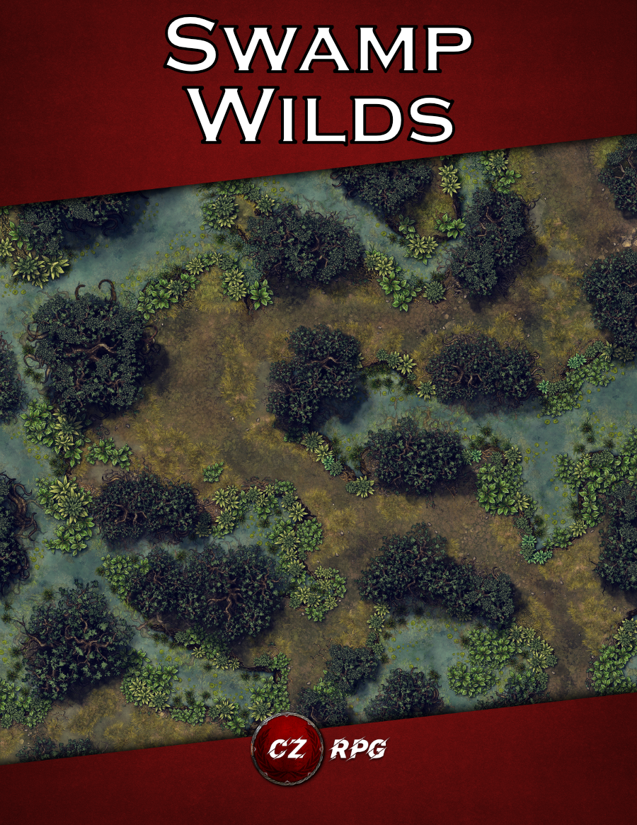 Swamp Wilds Map - CZRPG | Bearworks Maps | Battlemaps | DriveThruRPG