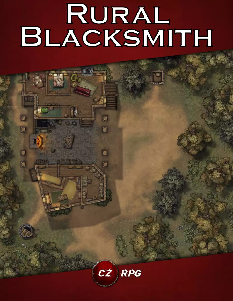 Rural Blacksmith Map - CZRPG | Bearworks Maps | Battlemaps | DriveThruRPG