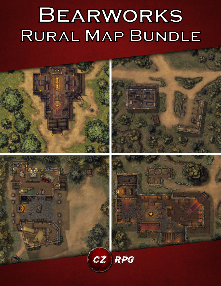 Bearworks Rural Maps [BUNDLE] - CZRPG | Bearworks Maps | Battlemaps | DriveThruRPG