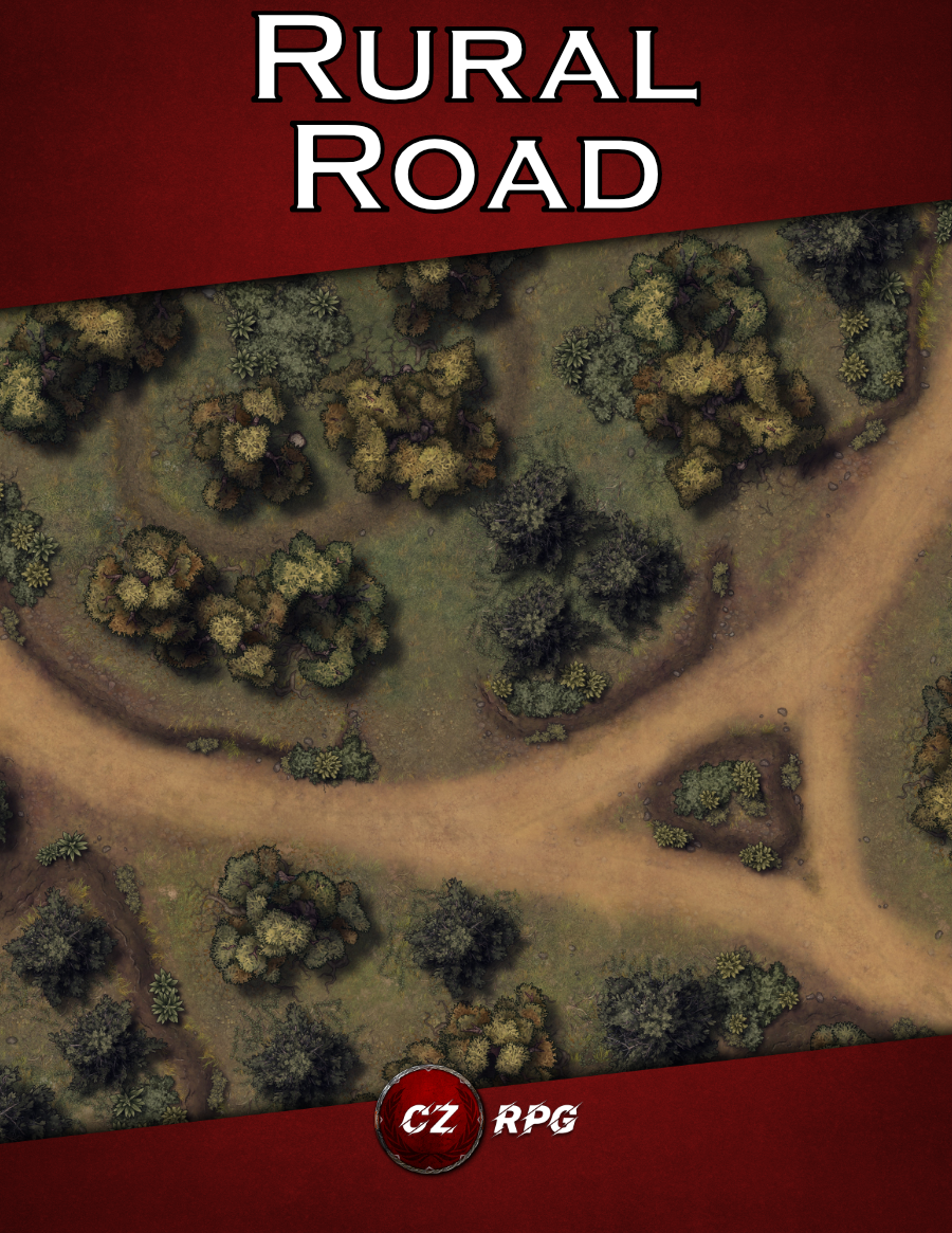 Rural Road Map - CZRPG | Bearworks Maps | Battlemaps | DriveThruRPG