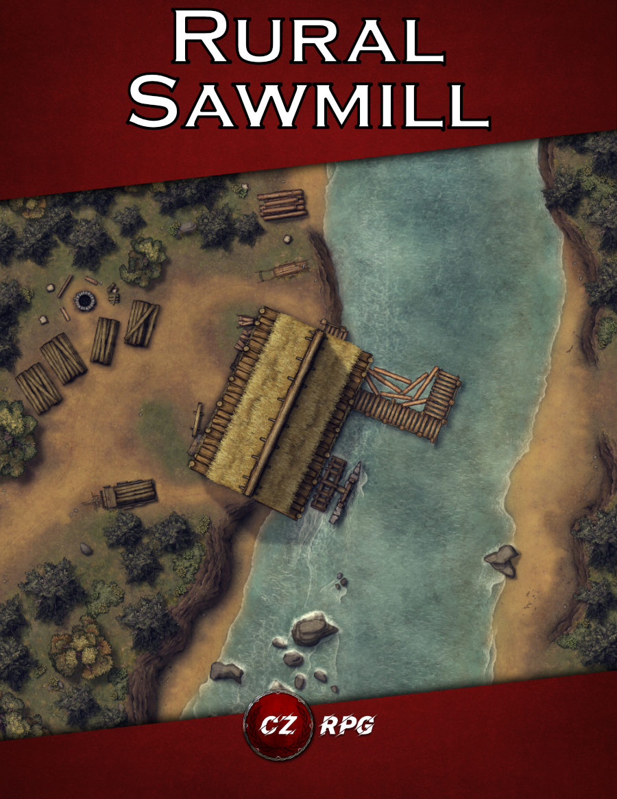 Rural Sawmill Map - CZRPG | Bearworks Maps | Battlemaps | DriveThruRPG