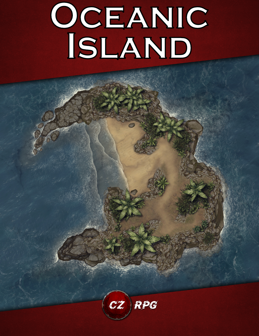 Oceanic Island Map - CZRPG | Bearworks Maps | Battlemaps | DriveThruRPG